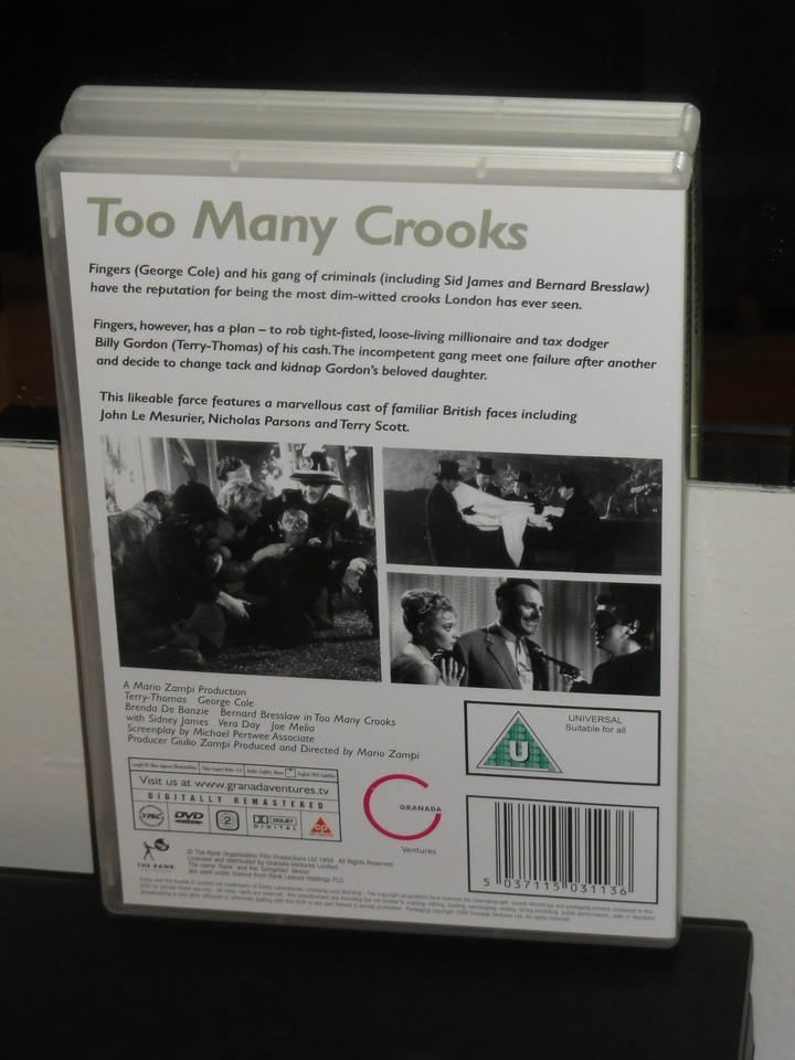 Too Many Crooks (DVD) Terry Thomas, George Cole, PAL FORMAT! REGION TWO ...