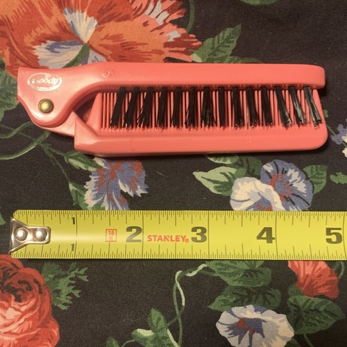 Vintage Goody Brush & Comb Folding Combo Nylon Bristles Pink Handle ...