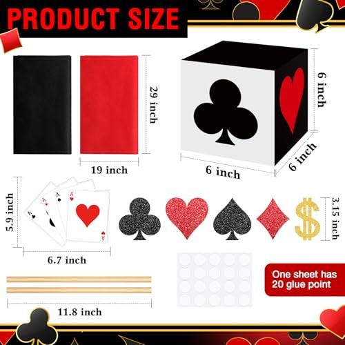 Sets Casino Party Decorations Casino Favor Boxes (6 x 6 x 6 In) Casino ...