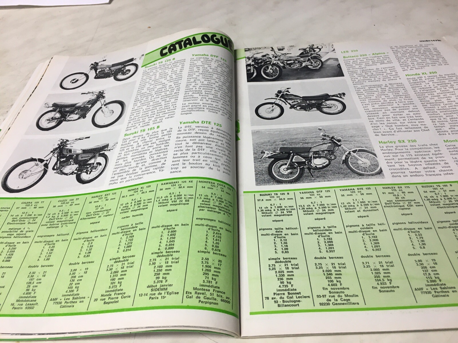 Moto verte 32 1976 BPS silver vase 175 Ossa Hercules 175 GS motobécane ...