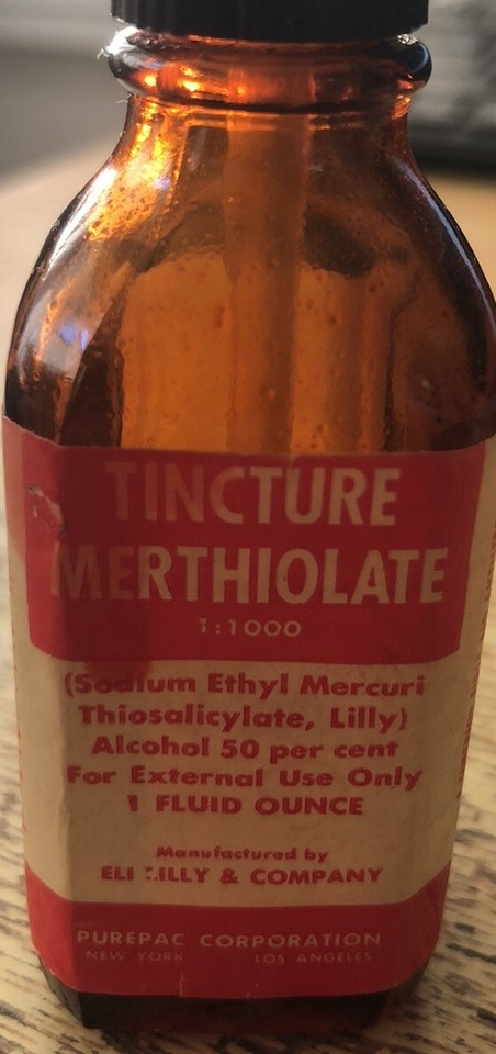 Tincture Merthiolate 1:1000 Ratio Purepac Corp. Glass Bottle Medicine ...