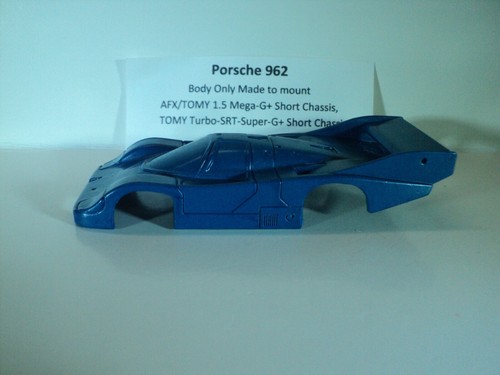 HO Resin Slot Car Body Porsche 962 OCBLUE AFX Mega-G+ 1.5 Short Bulldog ...