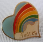 Vintage Rainbow Heart Personalized Pin Many Names to Choose From | eBay