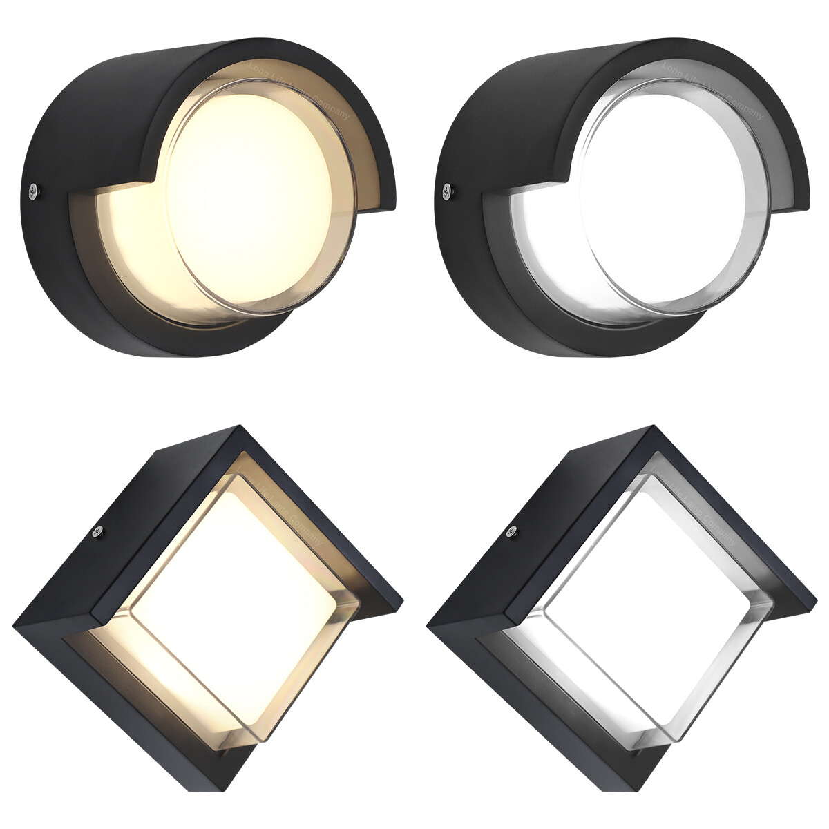 Outdoor Wall Lights Round Round Flush Anthracite Wall Light | Black