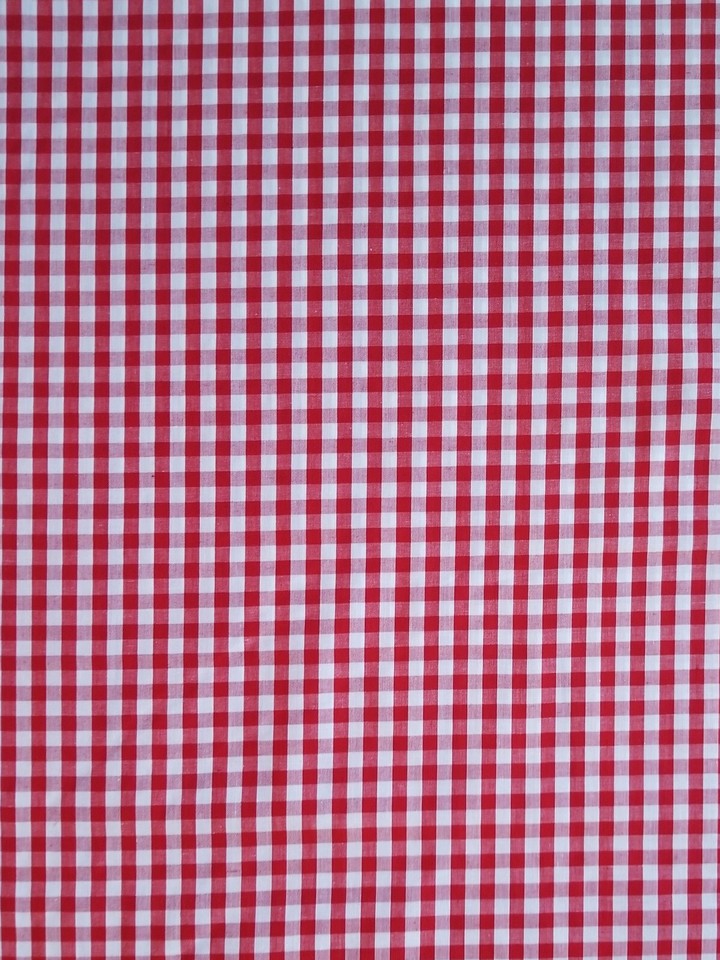 BTY Red White Gingham Small Check Fabric Cotton Blend New! | eBay