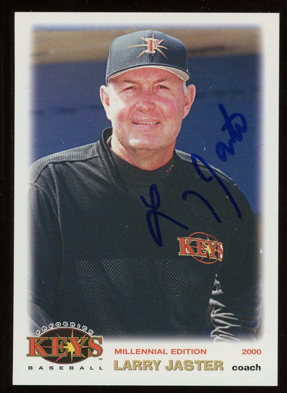 2000 Frederick Keys LARRY JASTER Signed Card autograph AUTO BRAVES ...