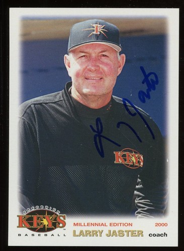 2000 Frederick Keys LARRY JASTER Signed Card autograph AUTO BRAVES ...