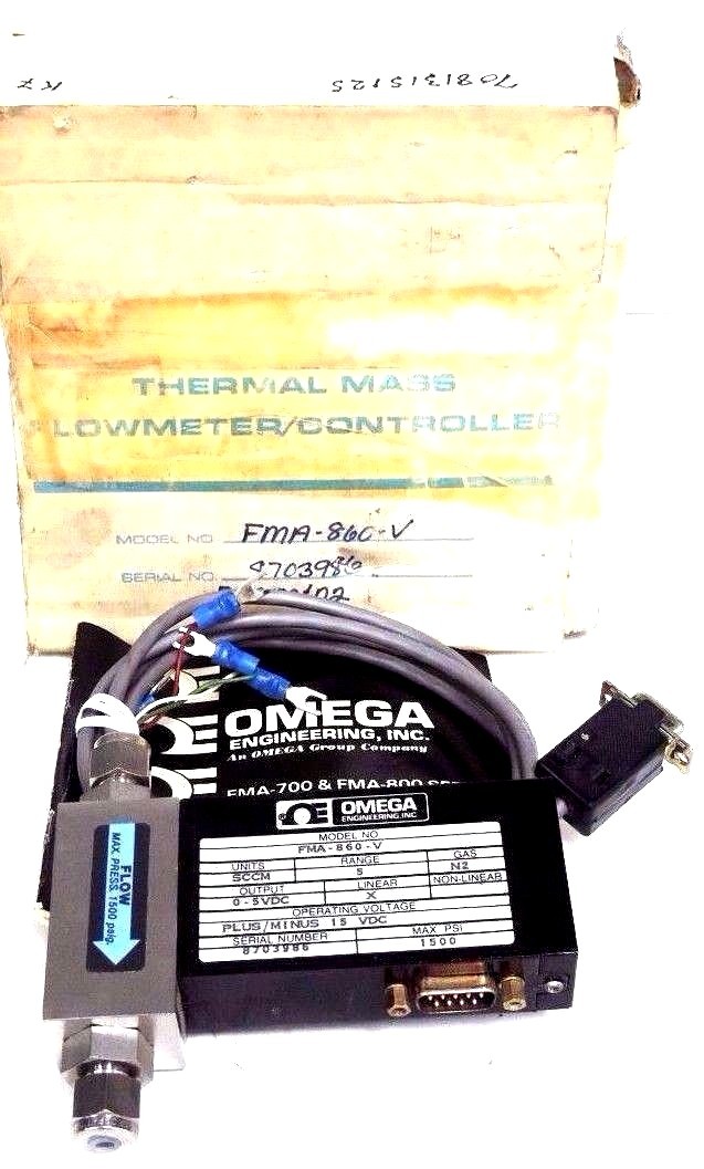 OMEGA FMA-860-V FLOW METER 0/5VDC X LINEAR SCCM N2 1500PSI FMA860V for ...