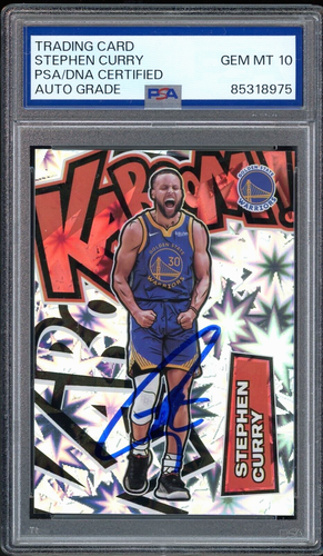2021-22 Panini Kaboom! #3 Stephen Curry On Card PSA/DNA Auto GEM MINT ...
