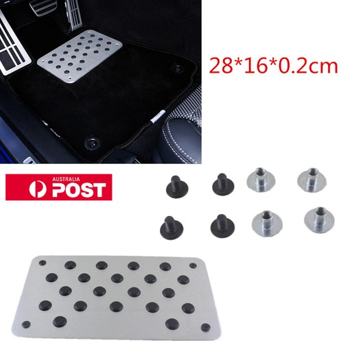 28*16cm Aluminum Car Floor Carpet Mat Patch Heel Scuff Plate Foot Rest ...