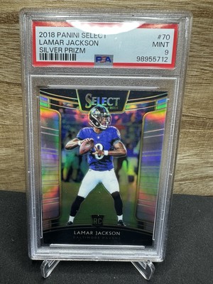 2018 Panini Select Silver Prizm #70 Lamar Jackson RC Rookie PSA 9 MINT ...