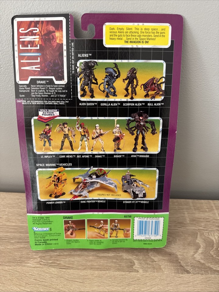 Aliens Action Figures Space Marine DRAKE - Factory Sealed - Kenner 1992 ...