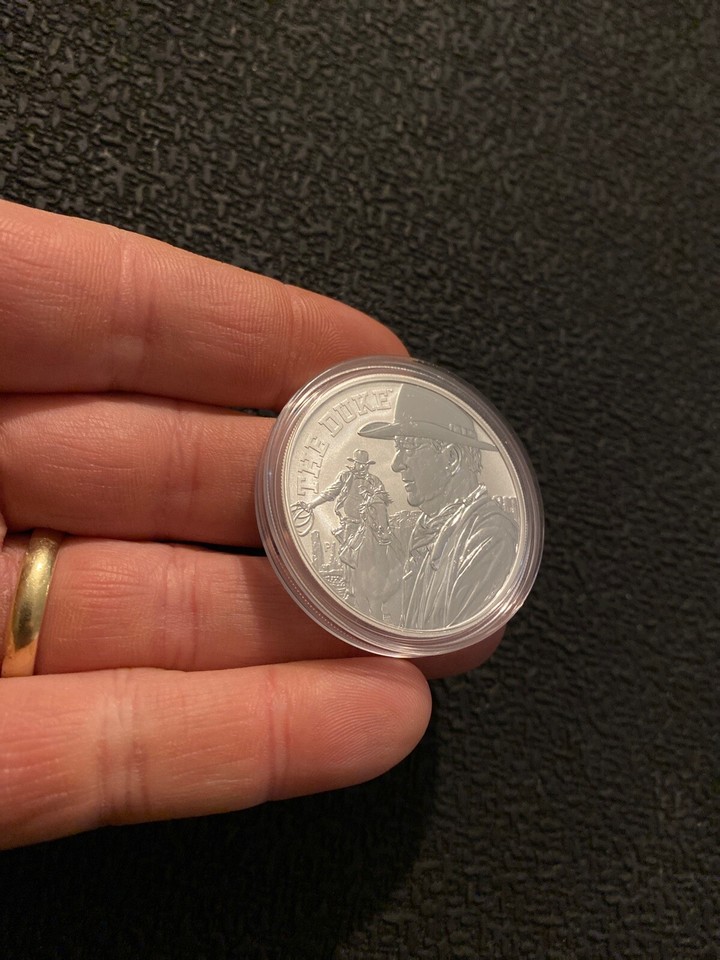 John Wayne Silver Coin 1 Ounce 9999 BU Bullion Western Yellowstone Man ...