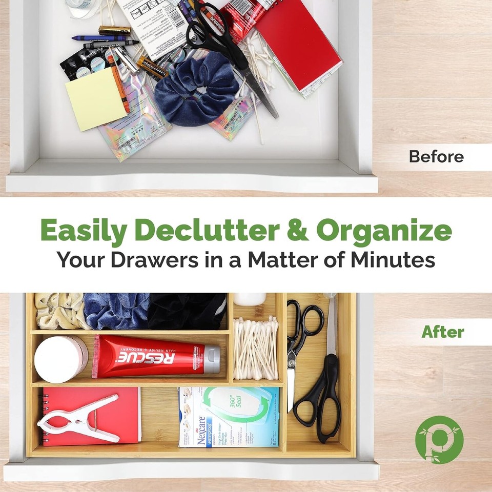 Wooden Silverware Tray Organizer Spoons Forks Cutlery Holder for Drawer ...