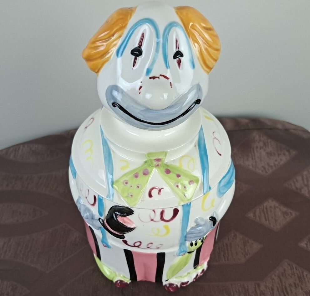 Vintage 1960s Hobo Circus Clown Ceramic Cookie Jar Grantcrest ...