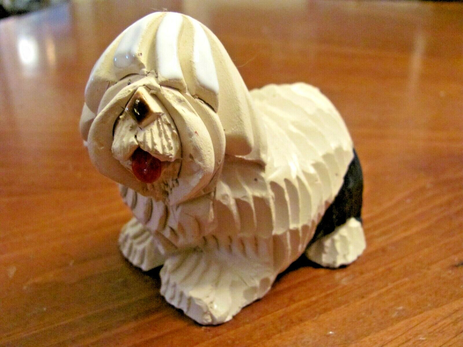 ADORABLE 'ARTESANIA RINCONADA" HANDMADE IN URUGUAY SHEEP DOG W/RED ...