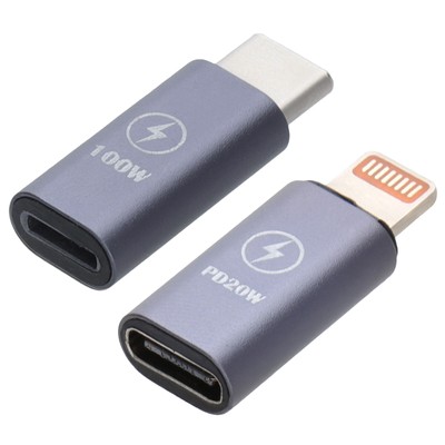8 Pin Adapters USB-C to 8 Pin Socket 20W and 8 Pin to USB-C Plug up to ...