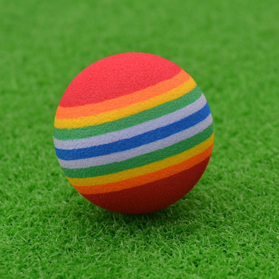 8 Pcs 42 mm Rainbow EVA Sponge Ball Soft Lightweight Training Practice ...