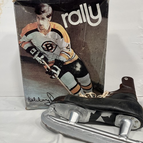1970 NHL Bobby Orr Rally Hockey Skates Boston Bruins Signature W/Box ...