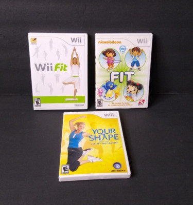 Nintendo Wii Fit Fitness Workout Game Bundle (3), Nickelodeon Kids Your ...