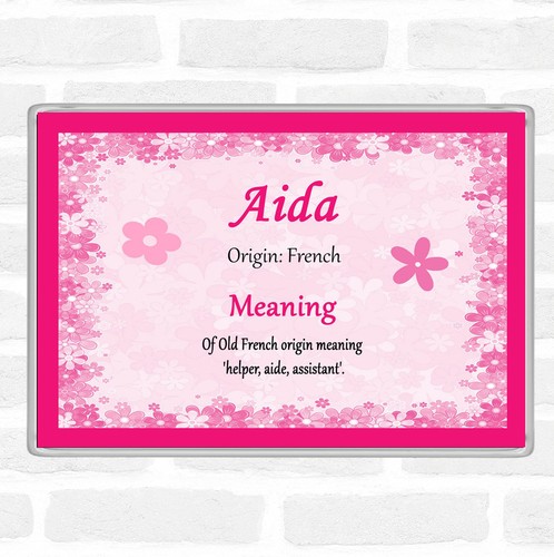 Aida Name Meaning Jumbo Fridge Magnet Pink | eBay