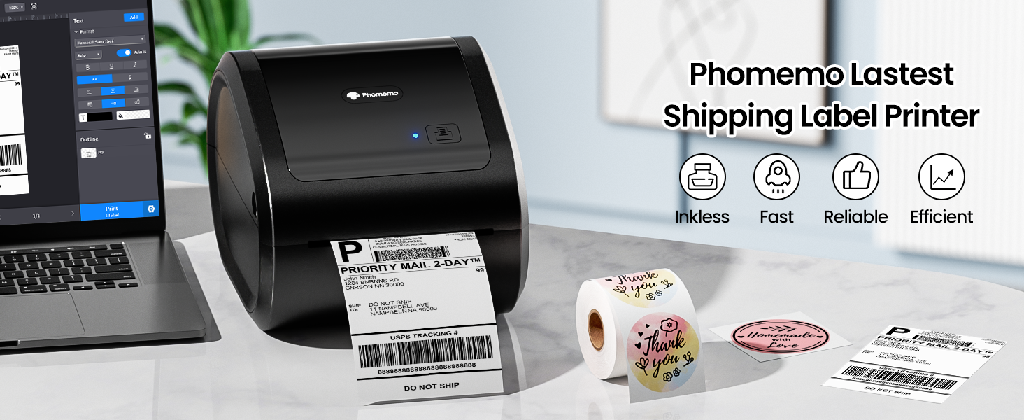 Phomemo D520BT 4x6 Shipping Label Printer Thermal Bluetoot Label ...