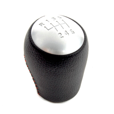 6 Speed Leather Gear Stick Shift Knob For NISSAN X-TRAIL T31 QASHQAI ...