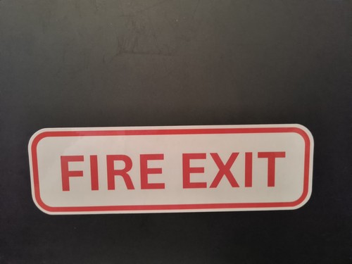 Fire Exit Safety Sign Sticker Vinyl Decal OHSA Red Wall Door Window (2 ...
