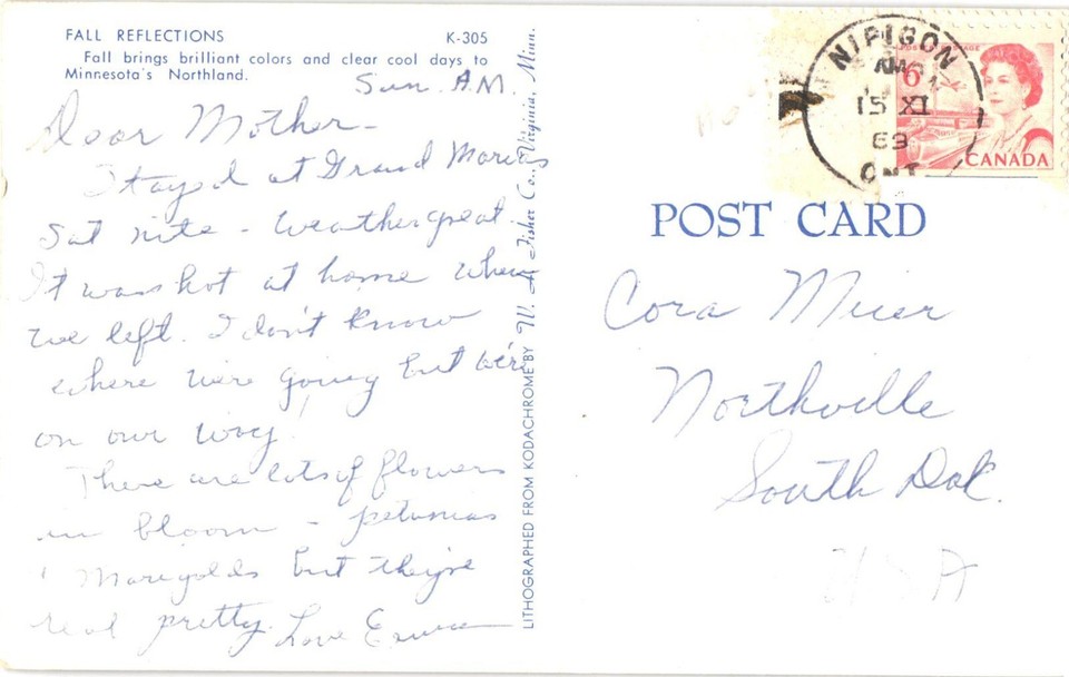 Minnesota Fall Reflections Brilliant Colors and Clear Cool Days Vintage ...