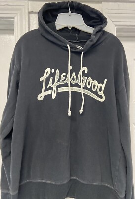 Life Is Good Hoodie Sweatshirt Pullover Graphic Drawstring Adult MEDIUM ...