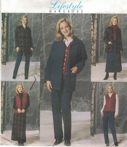 4035 Butterick Lifestyle Wardrobe Sewing Pattern Jacket Vest Skirt ...