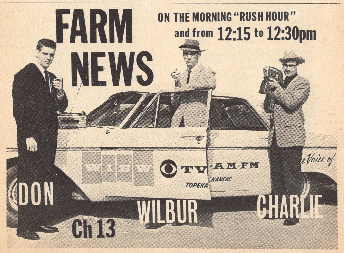 1963 WIBW TOPEKA,KANSAS TV AD FARM NEWS with DON, WILBUR & CHARLIE TV ...