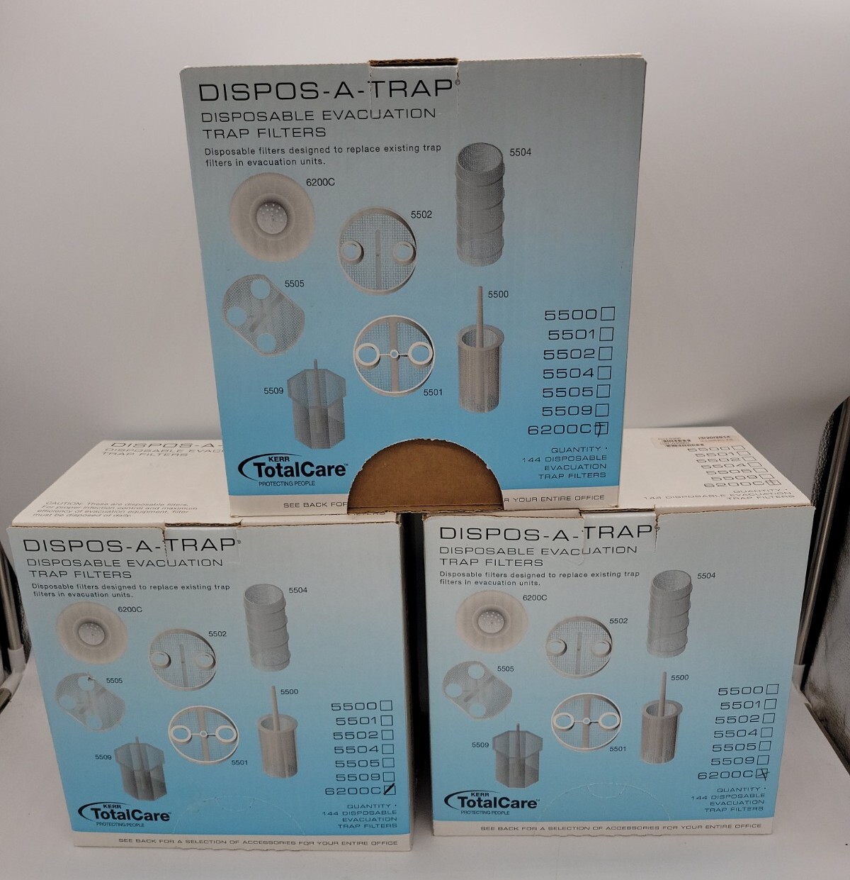 Kerr Pinnacle Dispos-A-Trap 6200C Disposable Evacuation Trap 144/Box ...