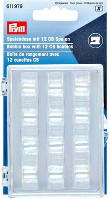 PRYM BOBBIN BOX WITH 12 CB PLASTIC BOBBINS (611 979) SEWING ACCESSORIES ...