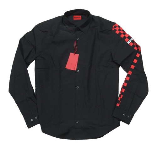 Hugo Boss Red Label Black Ermo Graphic Sleeve Casual Slim Fit Button ...