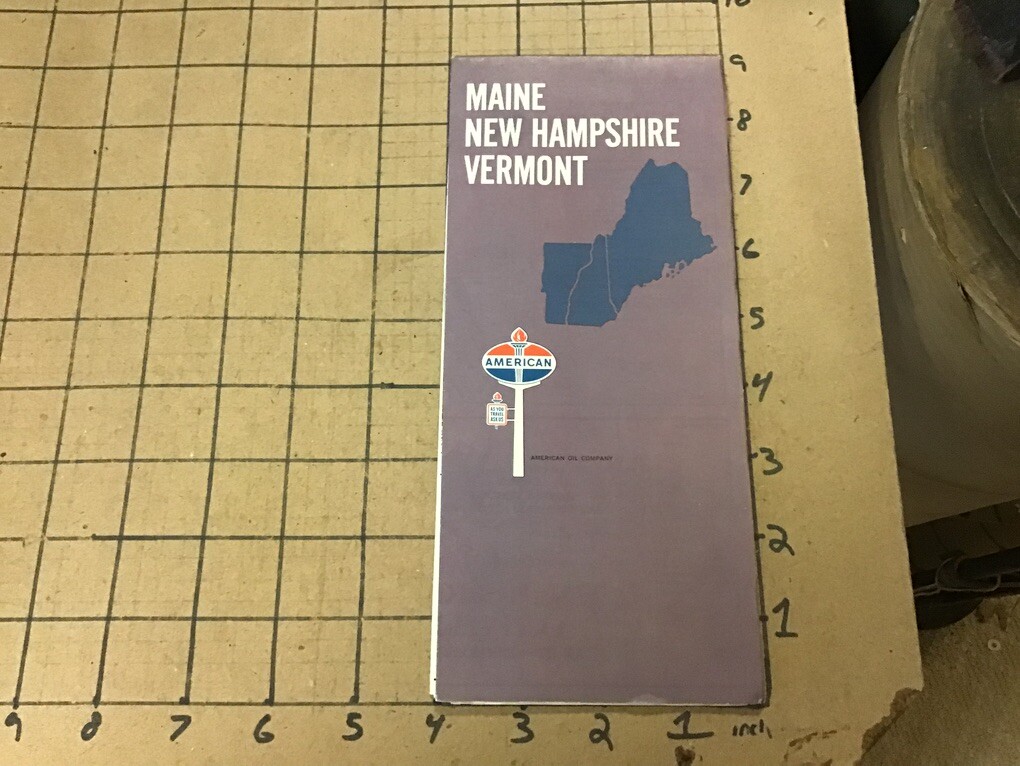 HIGH GRADE Unopened Map - AMERICAN (OIL) -- Maine NH Vermont - picked ...