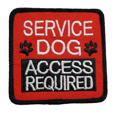 Service Dog Access Required Embroidered Sew/Iron on Patch 2.5" x 2.5 ...