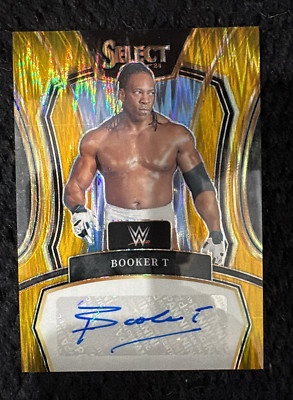 BOOKER T AUTOGRAPH 2024 PANINI SELECT WWE GOLD FLASH AUTO 2/5 SIGNED ...