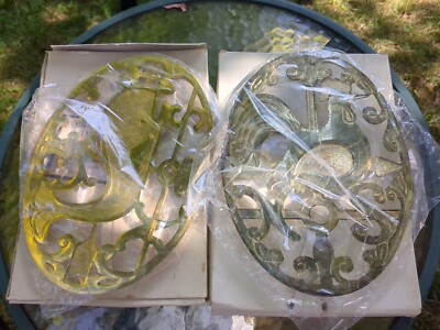 2x VTG Oneida Silversmiths Wm A Rogers BrassPlated 10” Trivets Rooster ...