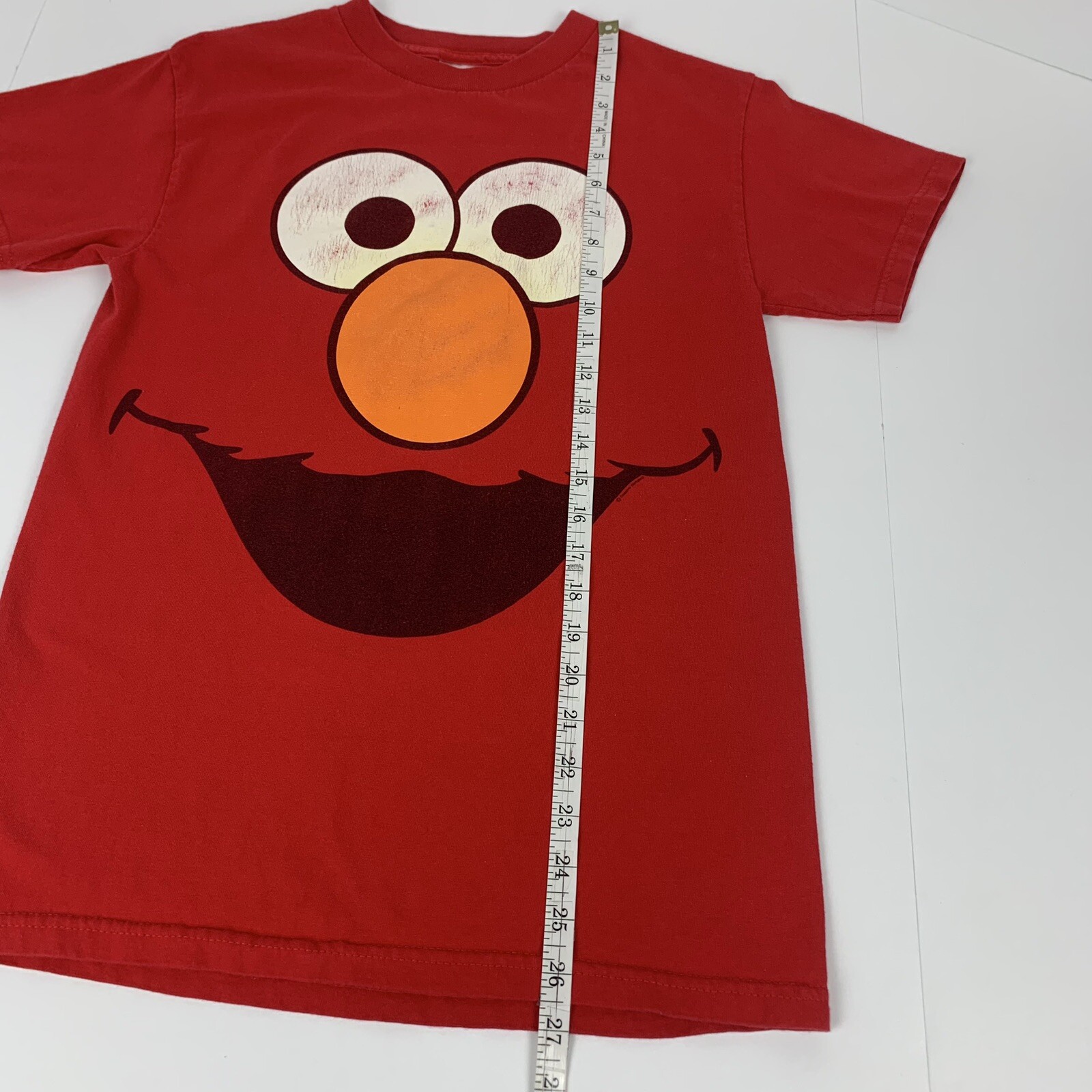 Vintage Y2k Big Face Elmo Sesame Street Red Faded Men… - Gem