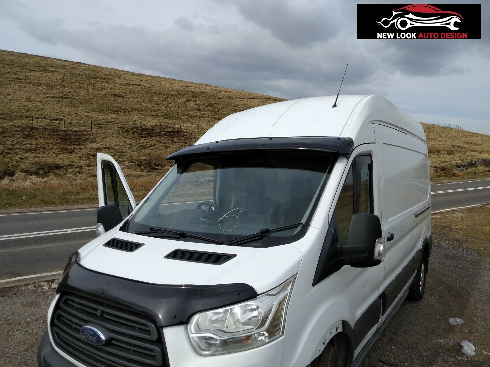 To fit Ford Transit MK8 2014+ Black External Sun Visor Solid Acrylic ...