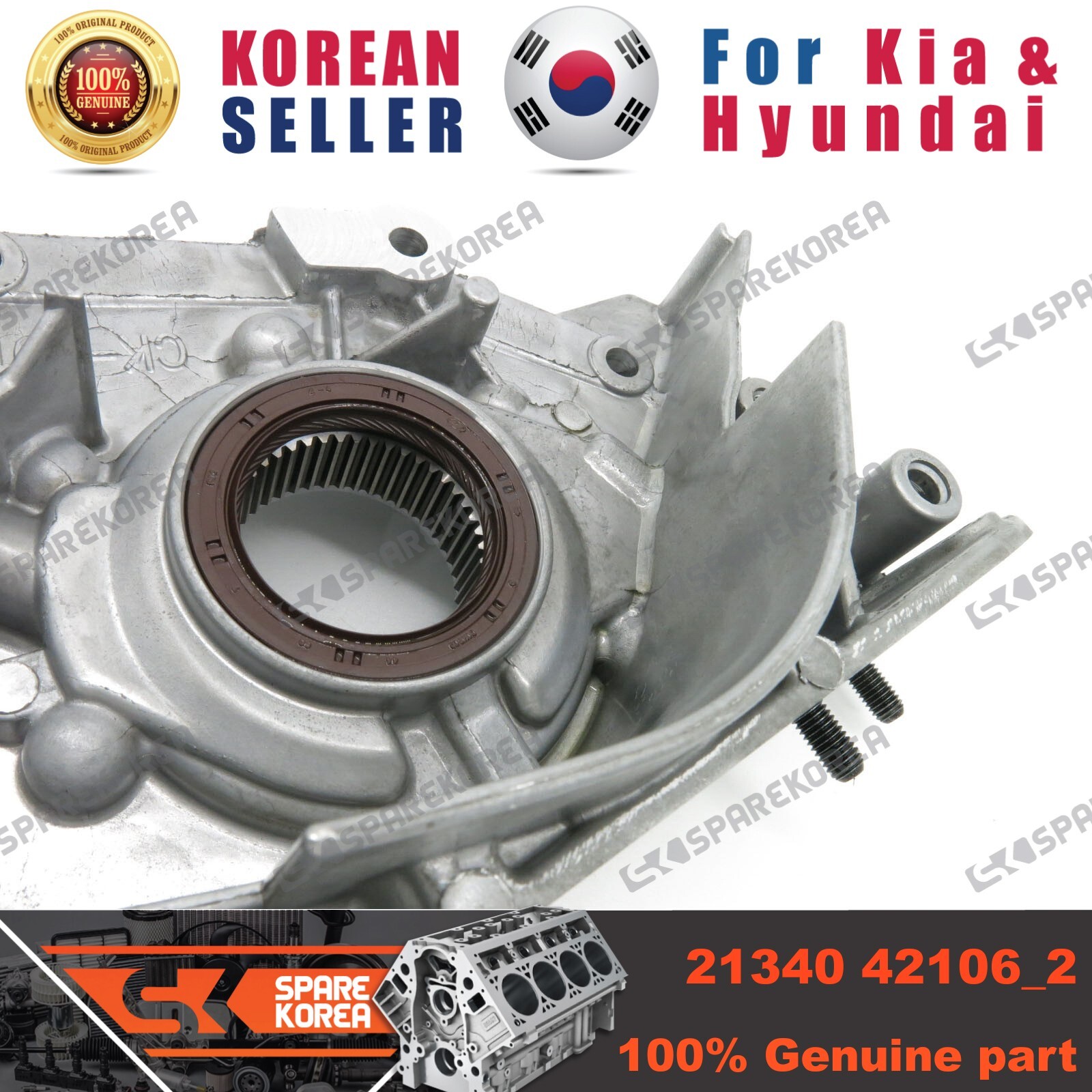 Genuine/OEM 2134042106 CASE ASSY-OIL PUMP for Hyundai Starex | eBay