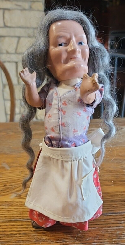 RARE 1930's Freundlich Composition Grandmother Old Woman Doll 10" | eBay