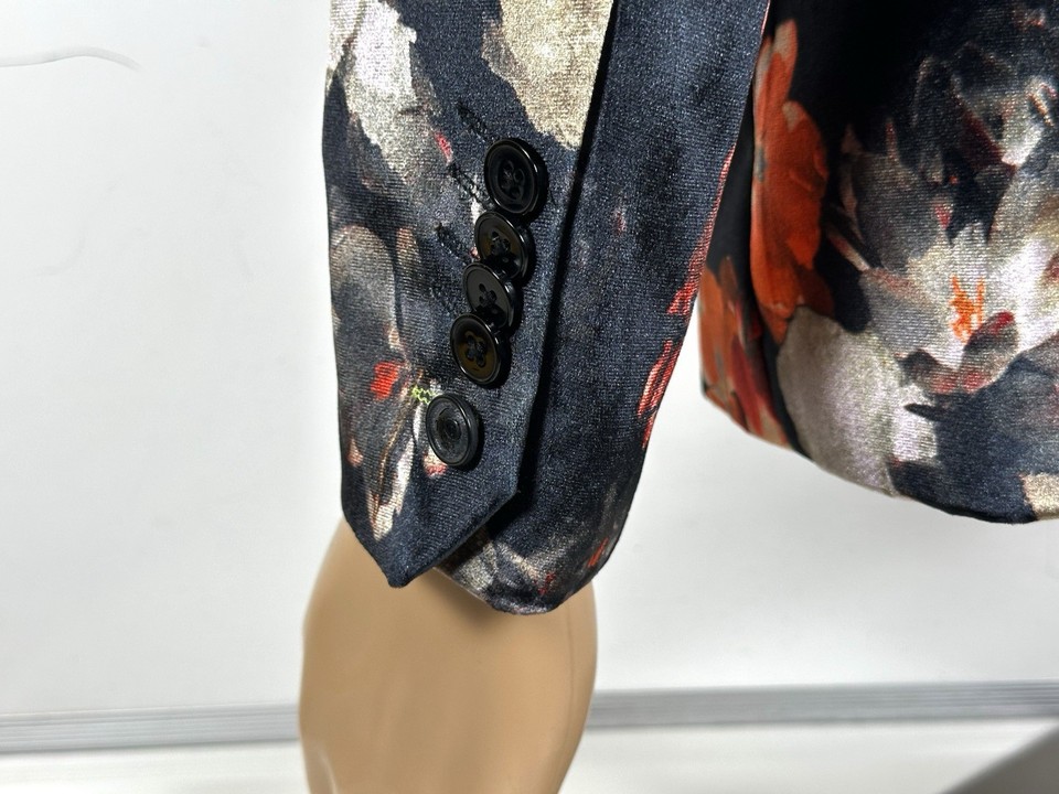 Twisted Tailor Blazer Mens 38R Crushed Velvet Dinner Jacket Party Skull ...