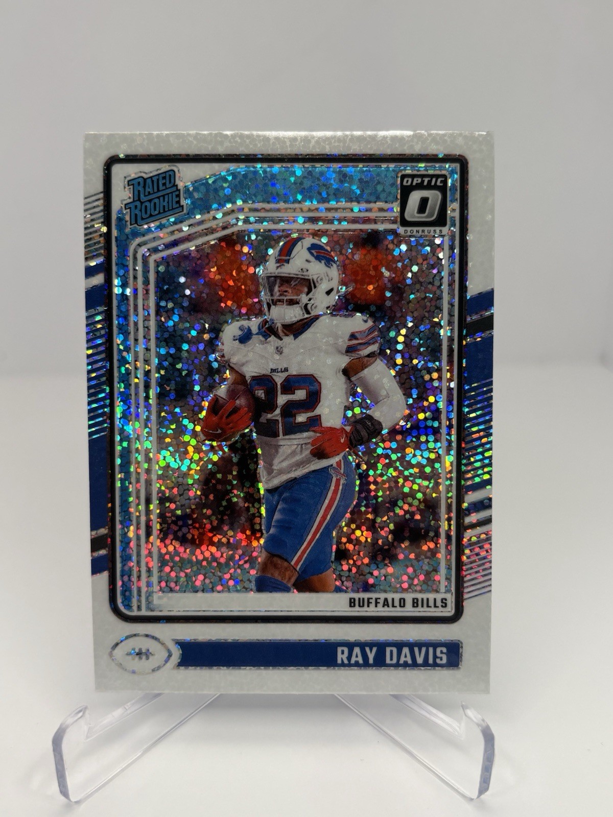 2024 Panini Donruss Optic Rated Rookie Ray Davis #283 White Sparkle ...