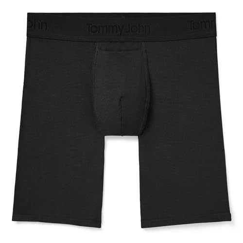 Second Skin Boxer Briefs for Men 8", Modal Stretch Small Black - 1 Pack ...