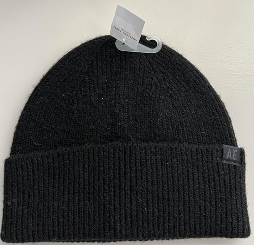 NEW American Eagle Mens AE Wool Blend Beanie Hat AEO Skull Black | eBay