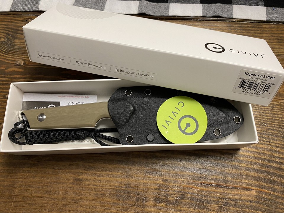 Civivi Kepler Fixed Blade Knife 4.48” Blade G10 Handle, Kydex Sheath | eBay
