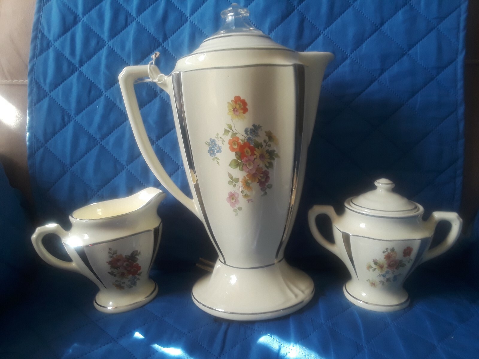 Vintage Porcelier 1930s Porcelain Percolator Coffee Pot With Creamer ...