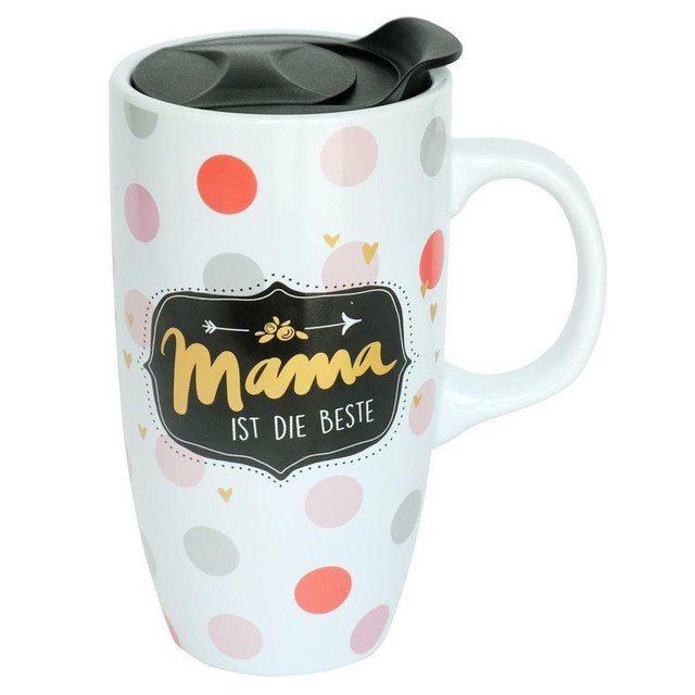 Happy Life 45574 Becher to go mit Motivdruck und Goldeffekt "Mama ist ...